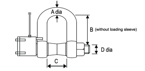 20t 150t 300t High Strength Subsea Shackle Load Cell