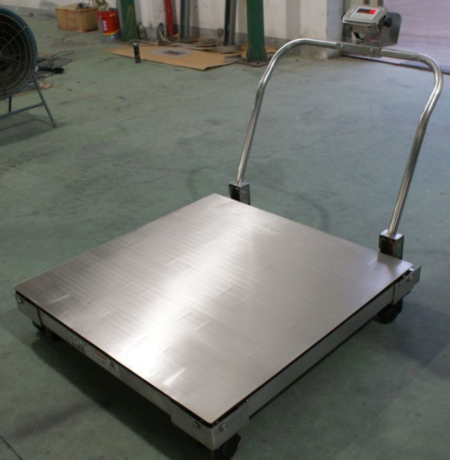 1x1m 1ton Platform Floor Scale Digital Weighing Scales With Wheels ...
