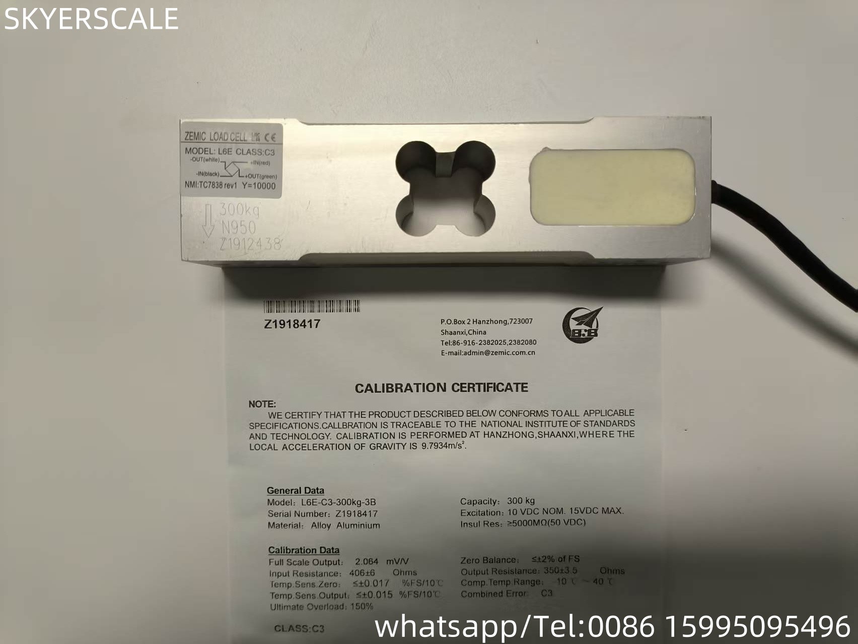 Zemic Brand Load Cell Sensor L6E-300kg For 30x40cm -200kg Bench Scales